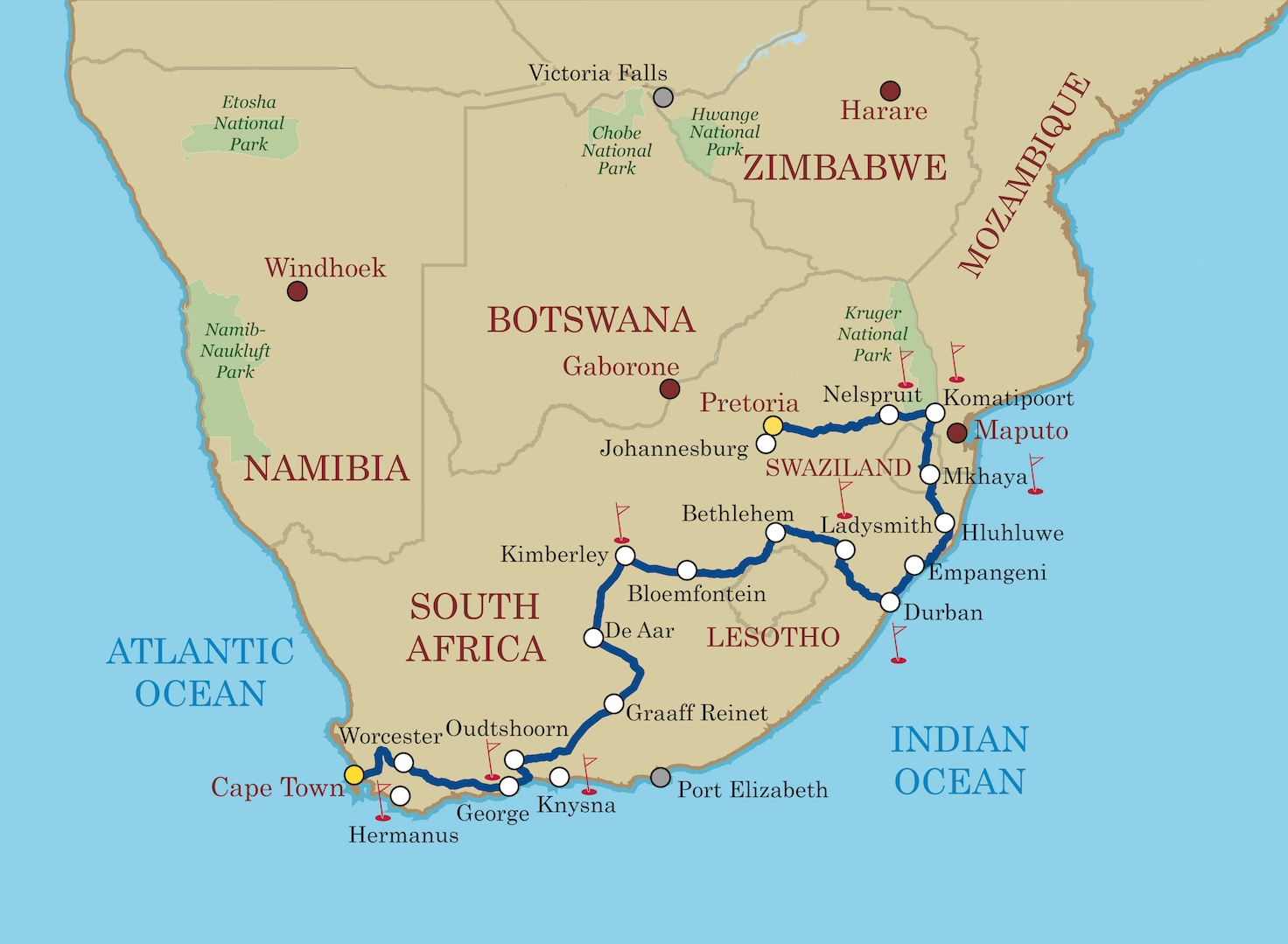 Shongololo Map-Good Hope - Trains & Safaris